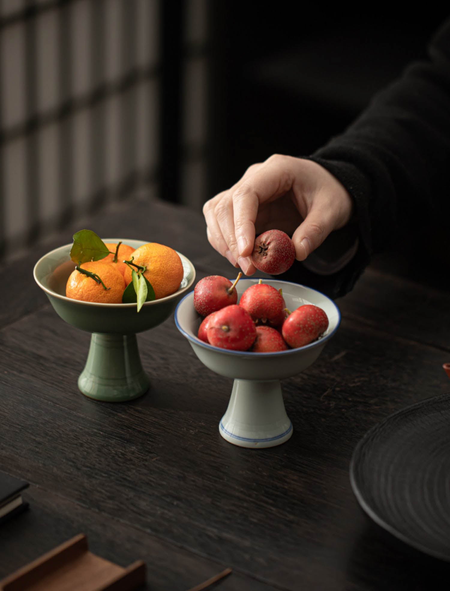 Zen-Inspired High-Footed Dessert Plate | Oriental Design & Gift