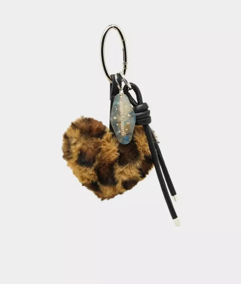 Plush Leopard Print Heart Bag Charm | Oriental Design & Gift